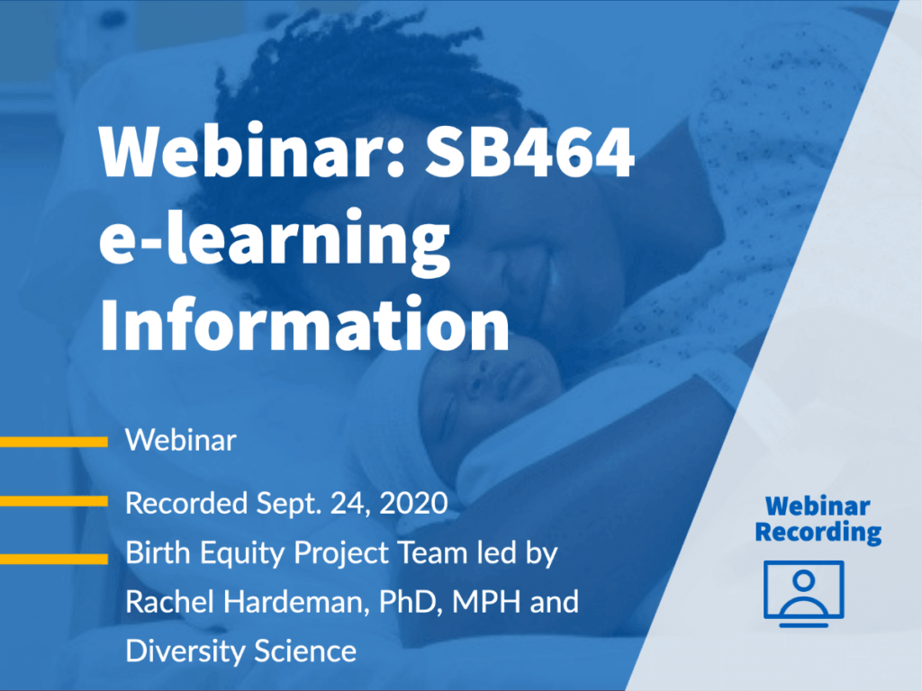 SB464 e-learning Informational Webinar | Diversity Science