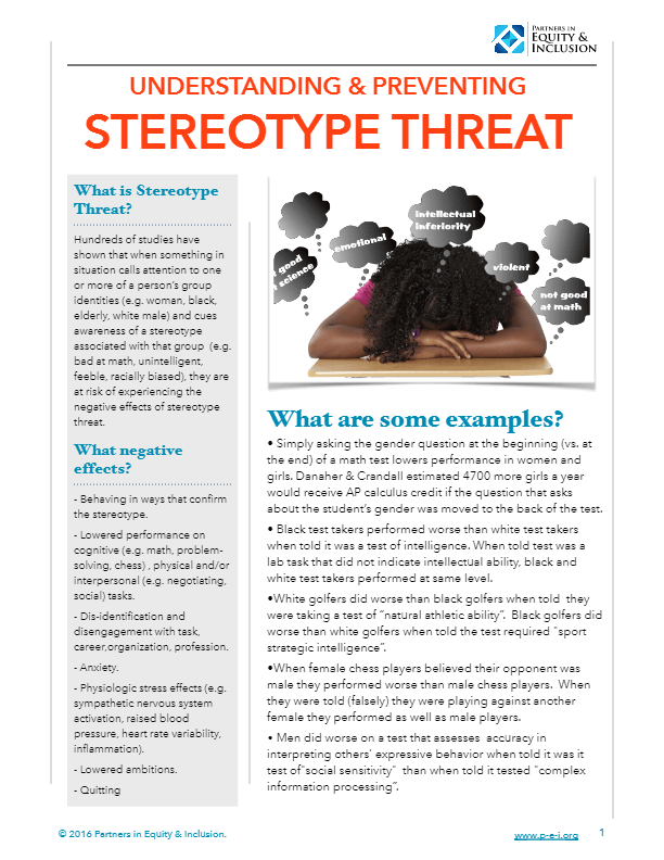 Protecting Against Stereotype Threat | Diversity Science